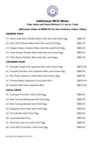Additional MCO Menu – Penang Club Website