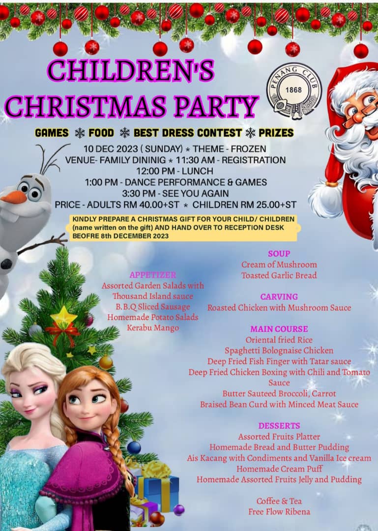 CHILDREN’S CHRISTMAS PARTY – Penang Club Website